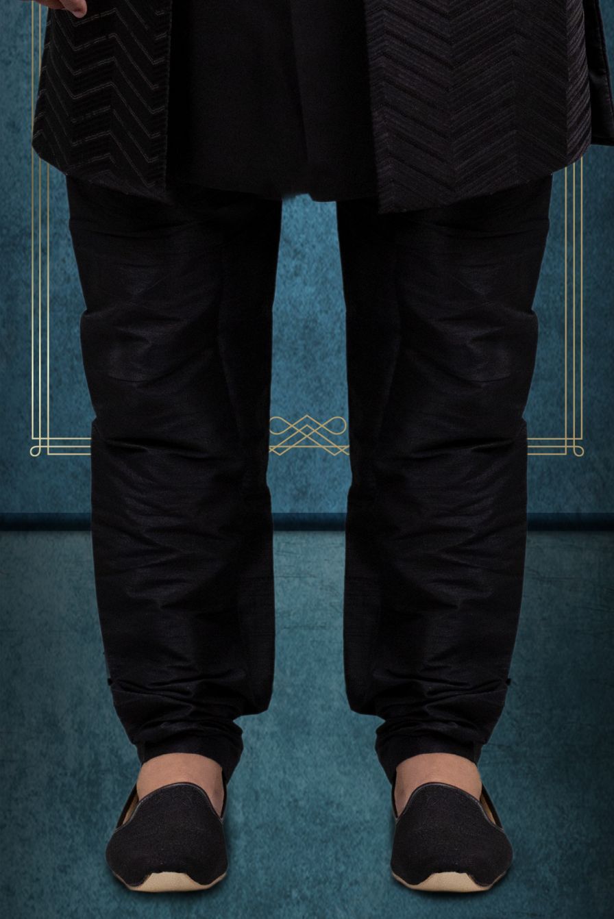 Black Regal Jacket Sherwani