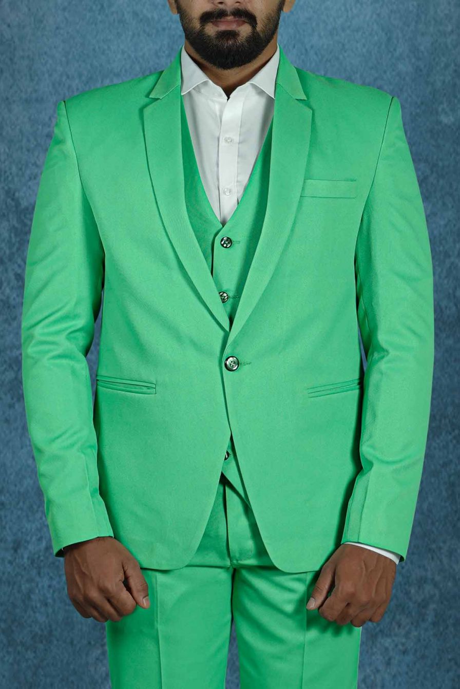 3 Pcs Polyster Mint Green Suit