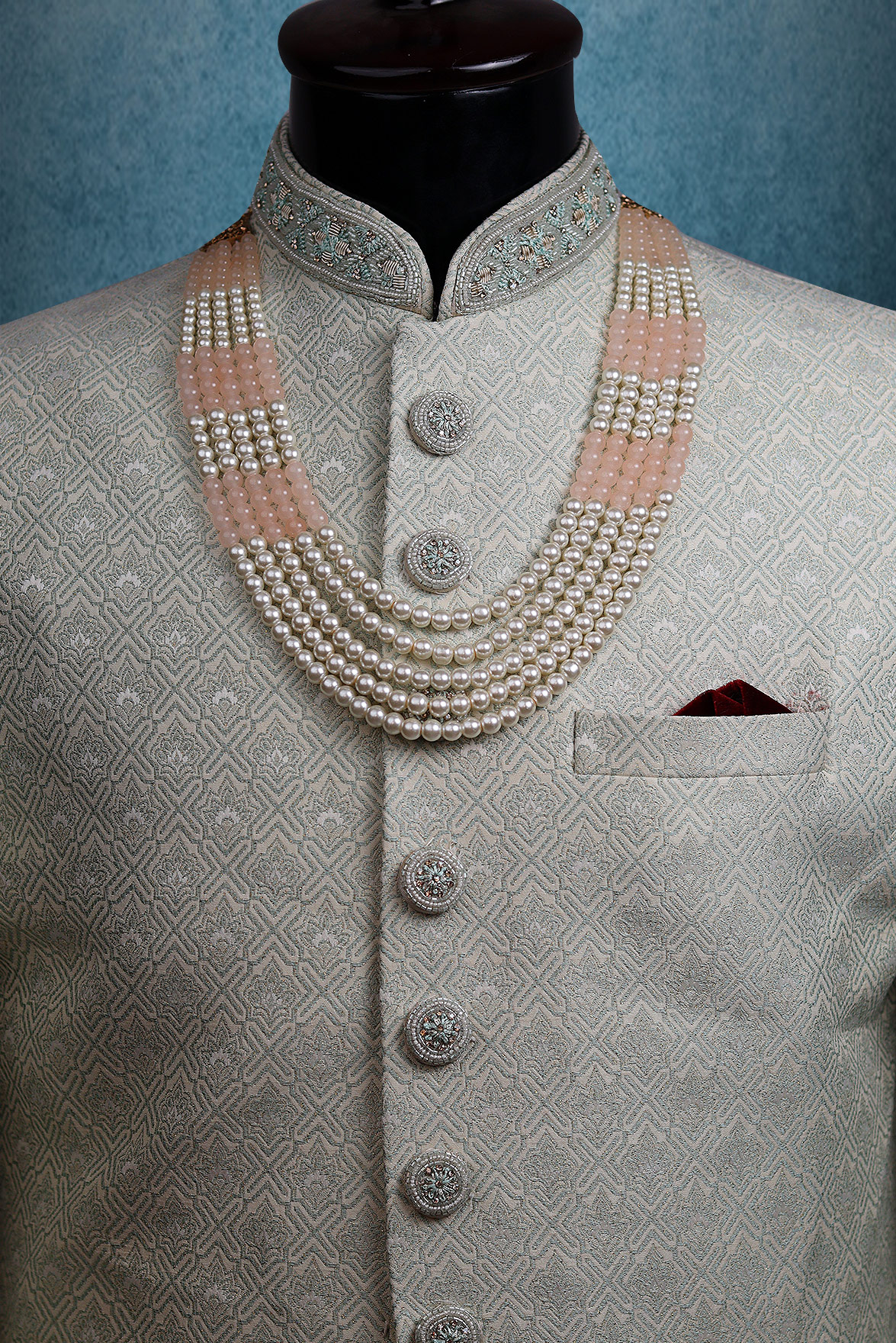 Pastel Orange and Ivory Mothi Chain