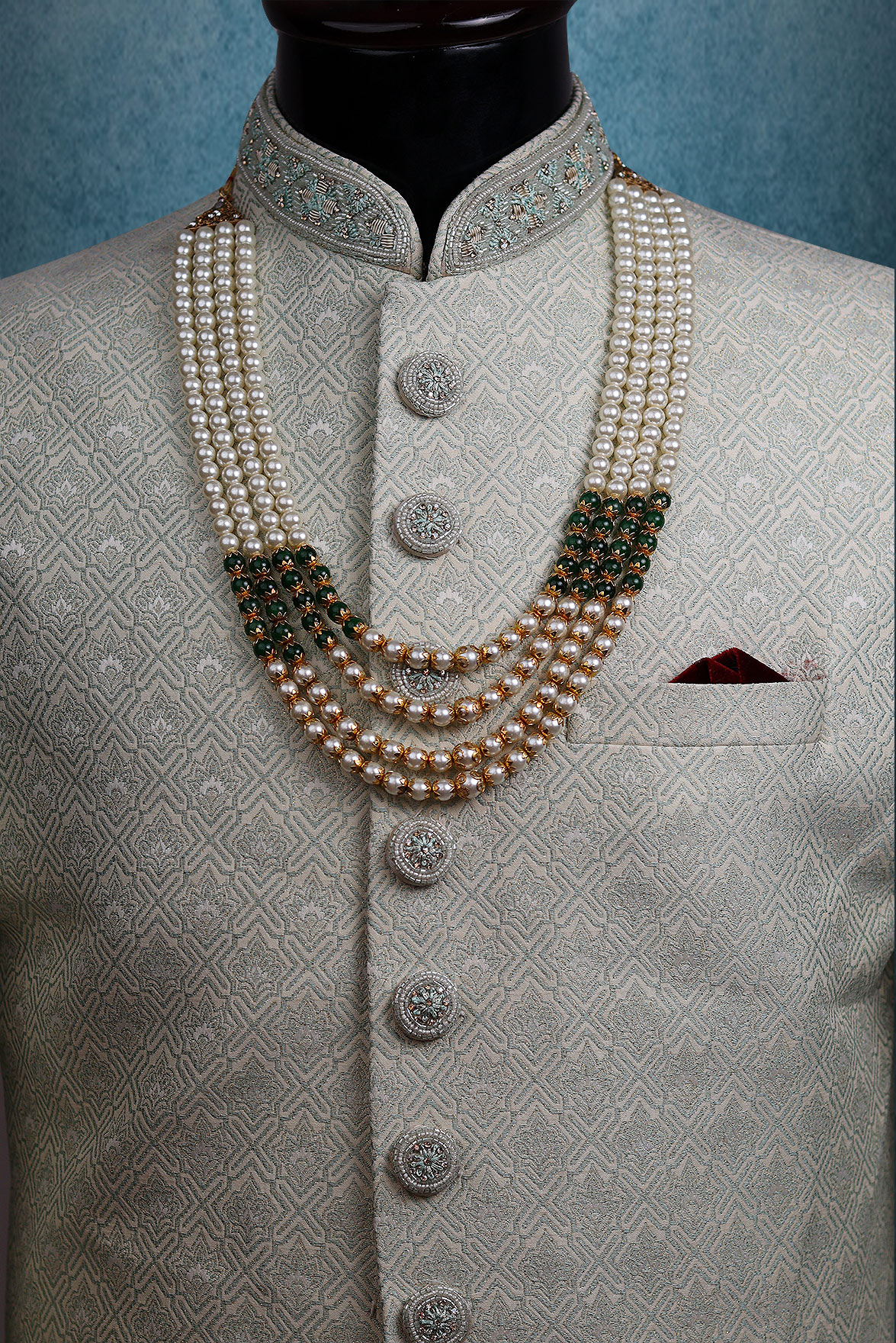 Ivory, Red and Golden Mothi Chain