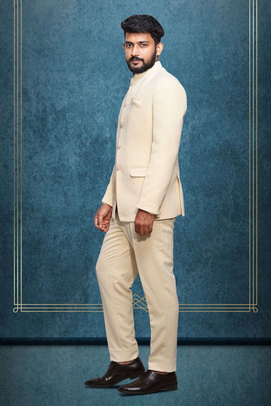 Classic Plain Ivory white Colour Jodhpuri
