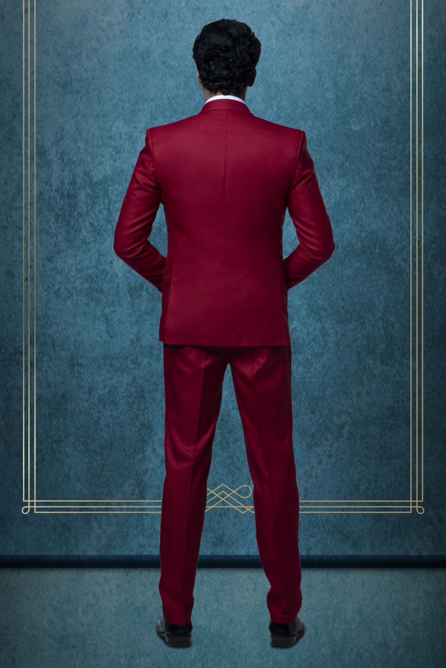 3 Pcs Suiting In Red 3Pc Suit