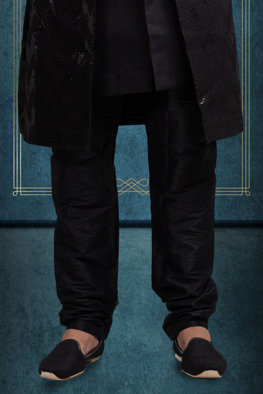 Black Charming Jacket Sherwani