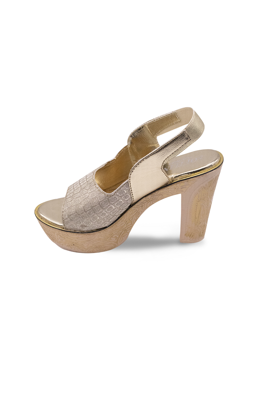 Poshrobe Shimmer gold solid wadges