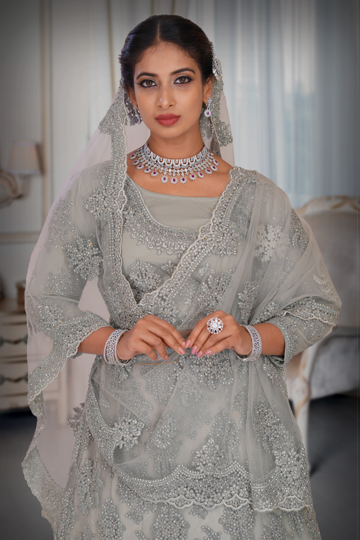 Grey Lehenga