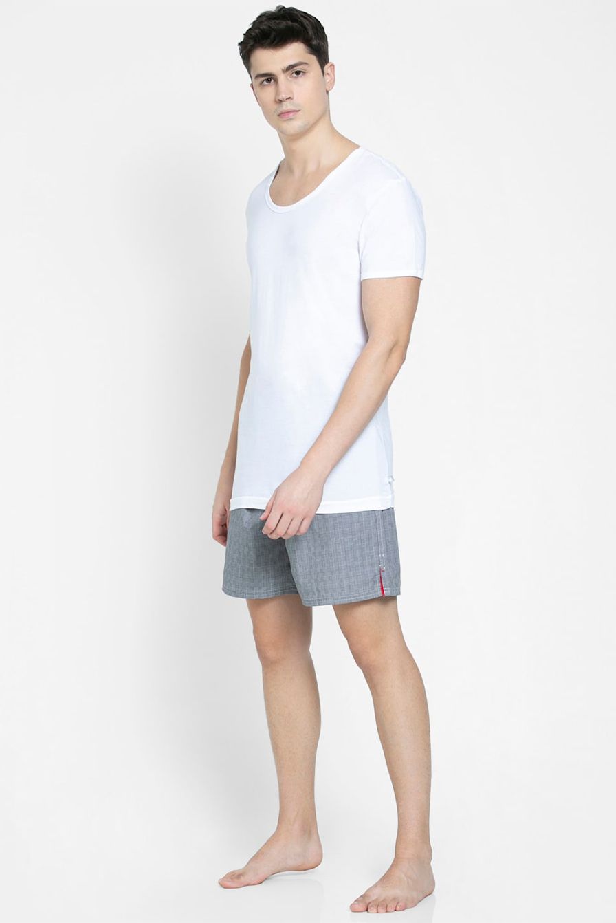 Men's Super combed cotton Round Neck Half Sleeved Vest with Extended ...